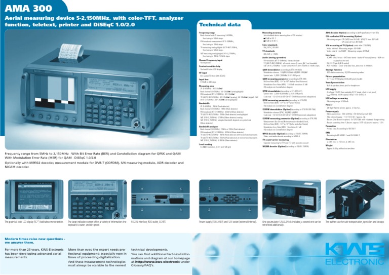 AMA - 300 - Aerial Measuring Device 5-2150MHz PDF | PDF | Detector ...