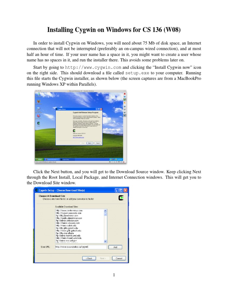 Installing Cygwin On Windows For CS 136 (W08) | Download Free PDF | Icon (Computing) | Screenshot