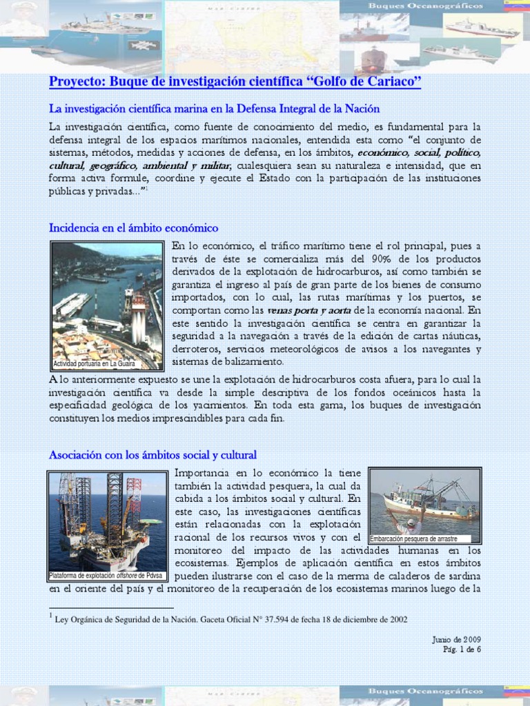 Proyecto Cariaco: Investigación Marina | PDF | Desarrollo sostenible ...