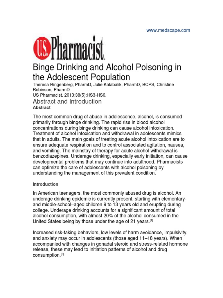 Teenage Binge Drinking | PDF | Self-Improvement