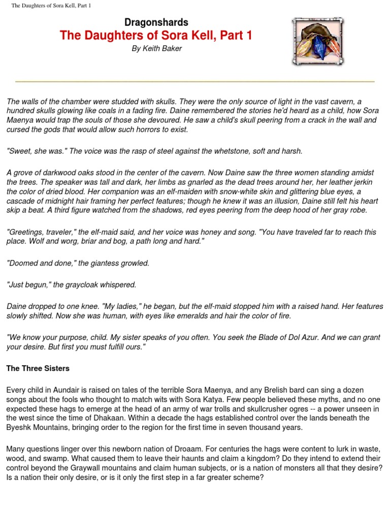 The Daughters of Sora Kell, Part 1: Dragonshards | PDF | Wizards Of The ...