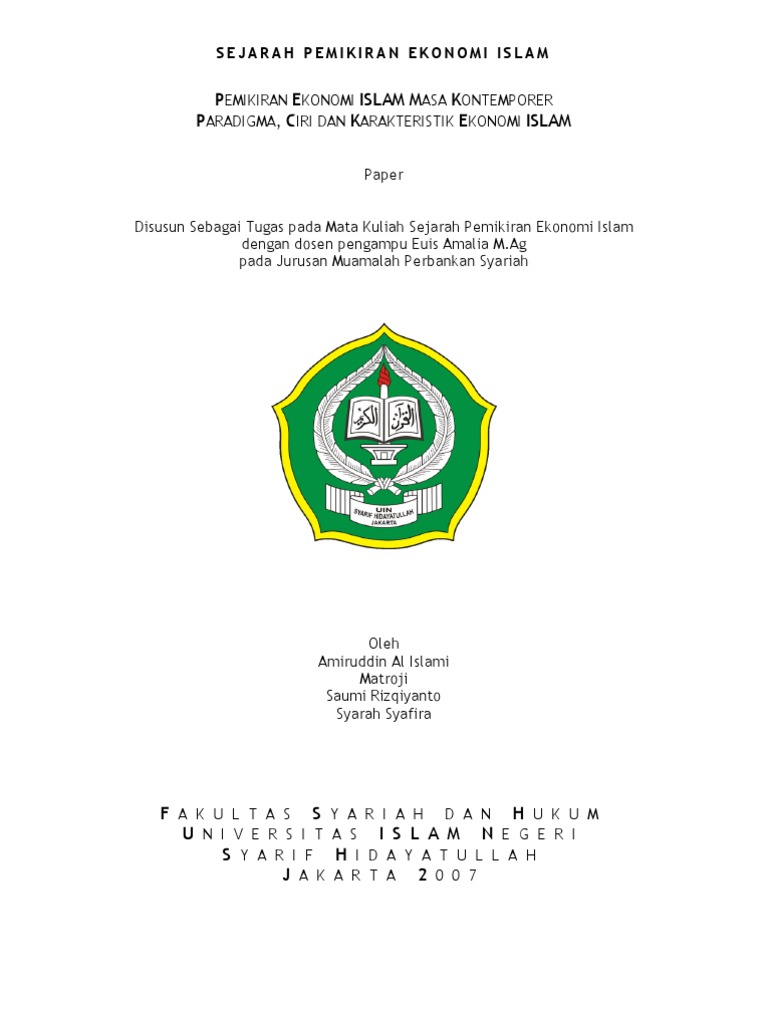 Ekonomi Islam Menurut Umar Chapra Dan Monzer Kahf | PDF