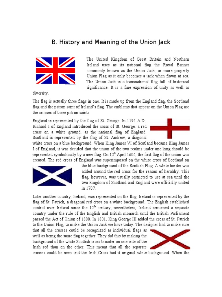 B - History and Meaning of The Union Jack | PDF | United Kingdom | Scotland