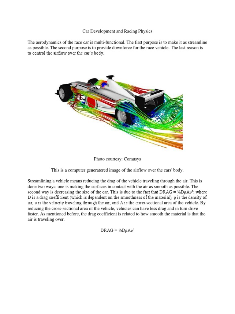 Car Development and Racing Physics | PDF | Drag (Physics) | Car