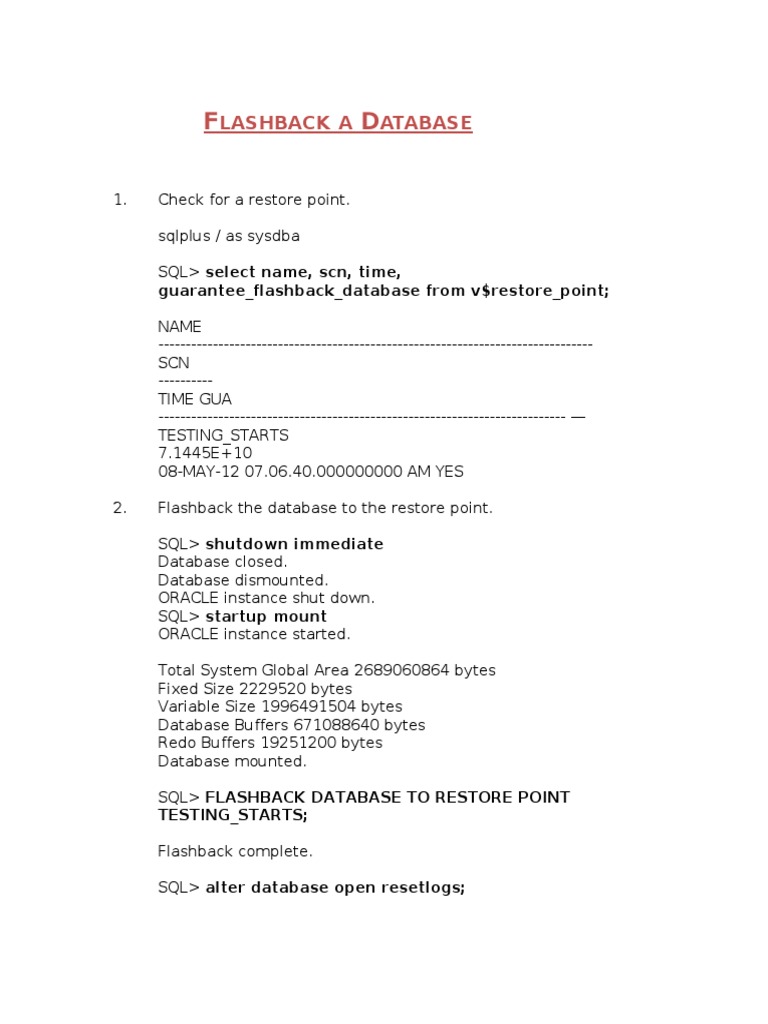 Flashback A Database Pdf Technology Engineering