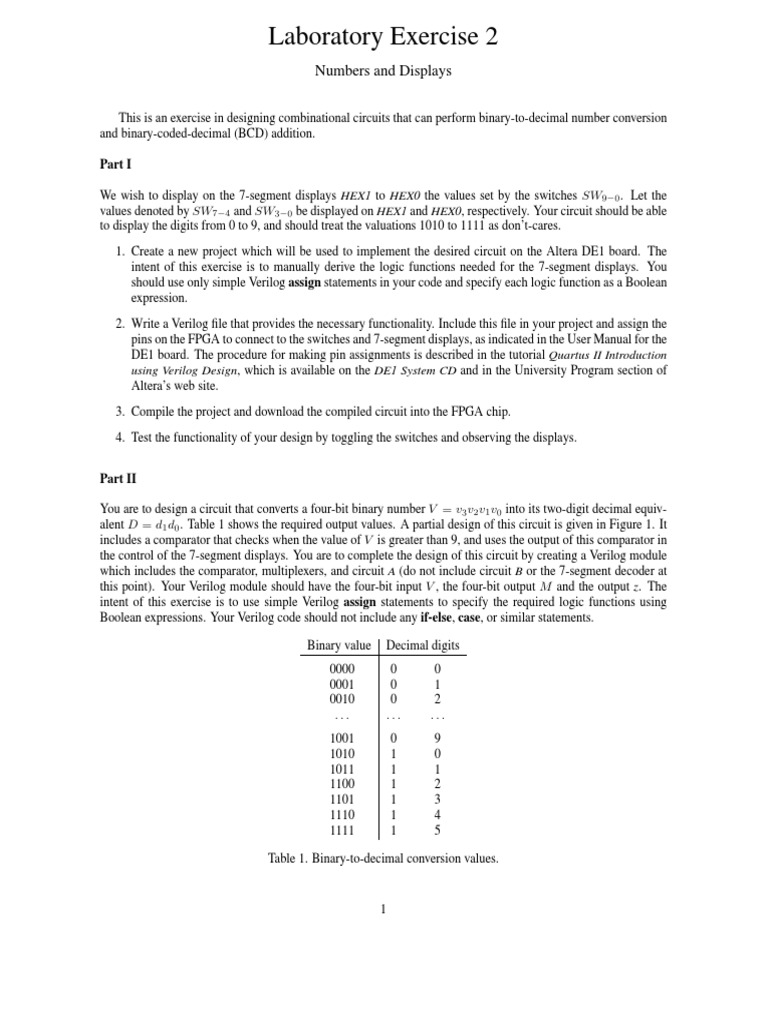 Lab 2 | PDF | Binary Coded Decimal | Boolean Algebra