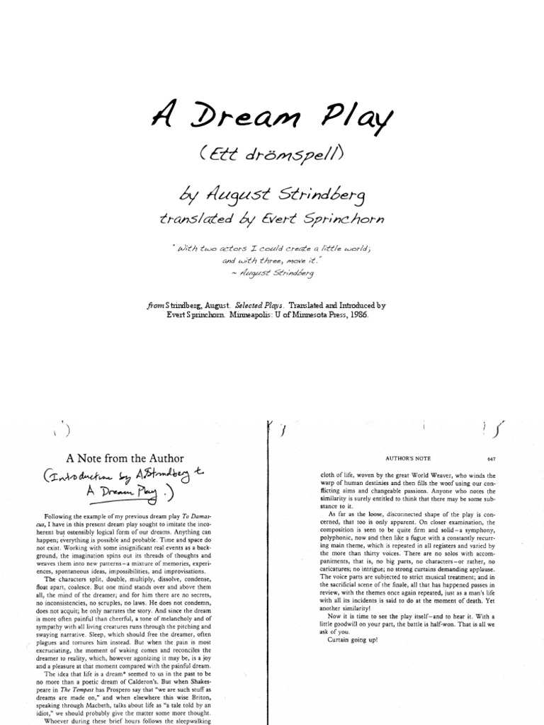 Dream Play Strindberg | PDF