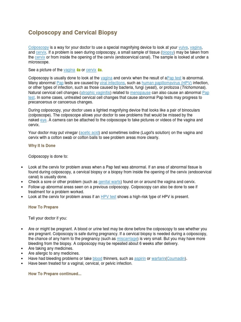 Colposcopy and Cervical Biopsy | PDF | Cervical Cancer | Gynaecology