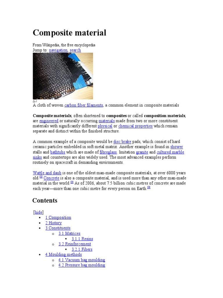 Composite Material: From Wikipedia, The Free Encyclopedia | PDF ...