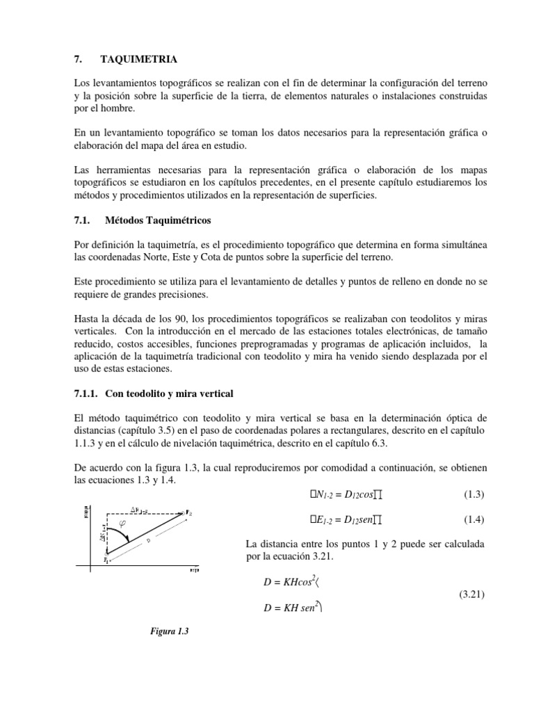 Taquimetria | PDF | Topografía | Azimut