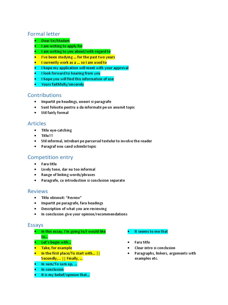 Guide to Writing Formal Documents | PDF | Language Arts & Discipline
