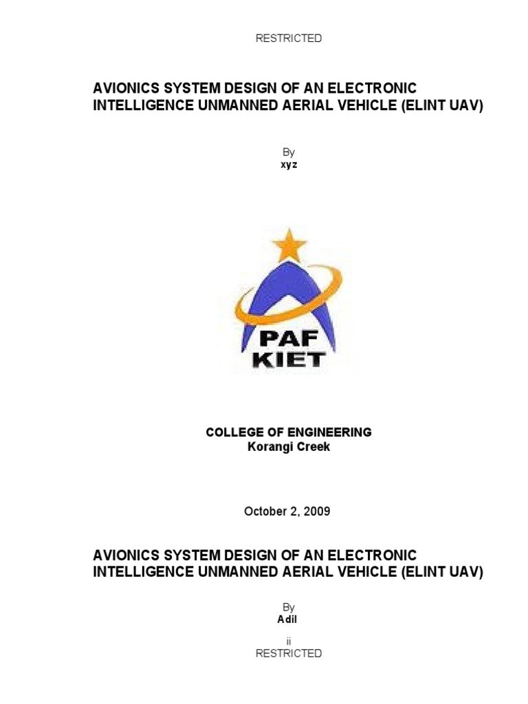 Avionics System Design of An Electronic Intelligence Unmanned Aerial ...