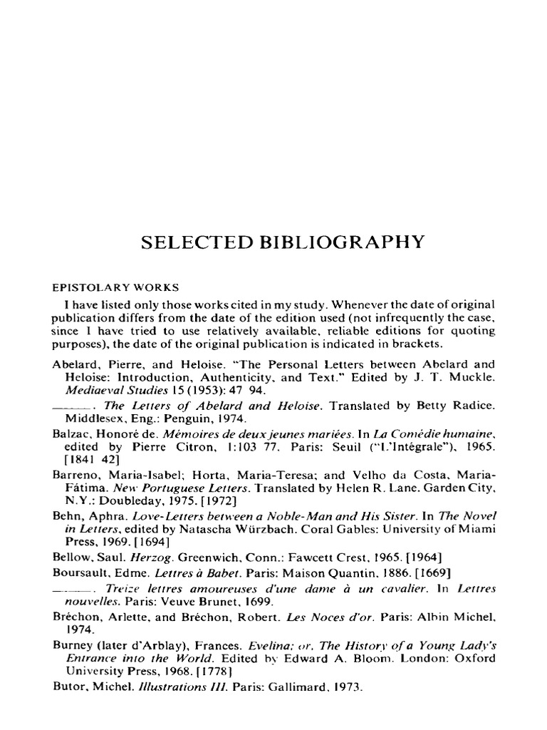 Selected Bibliography | PDF | Novels