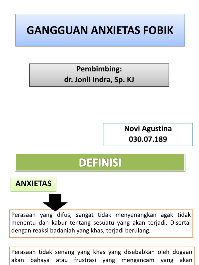 Gangguan Anxietas Fobik | PDF