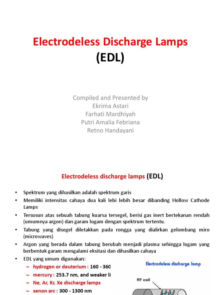 Electrodeless Discharge Lamps (EDL) | PDF