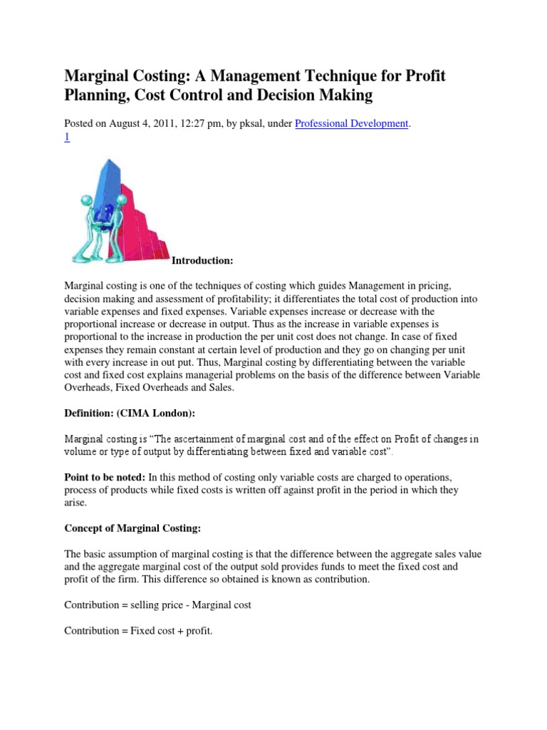 Marginal Costing | PDF | Profit (Accounting) | Cost Accounting