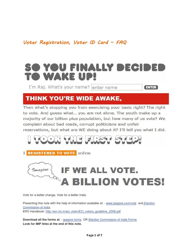 Voter Registration & Voter ID Card | PDF | Voter Registration ...