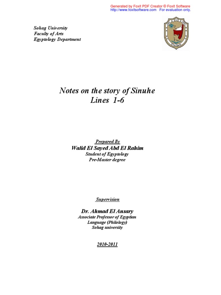 The Tale of Sinuhe Page1 | PDF | Verb | Pronoun