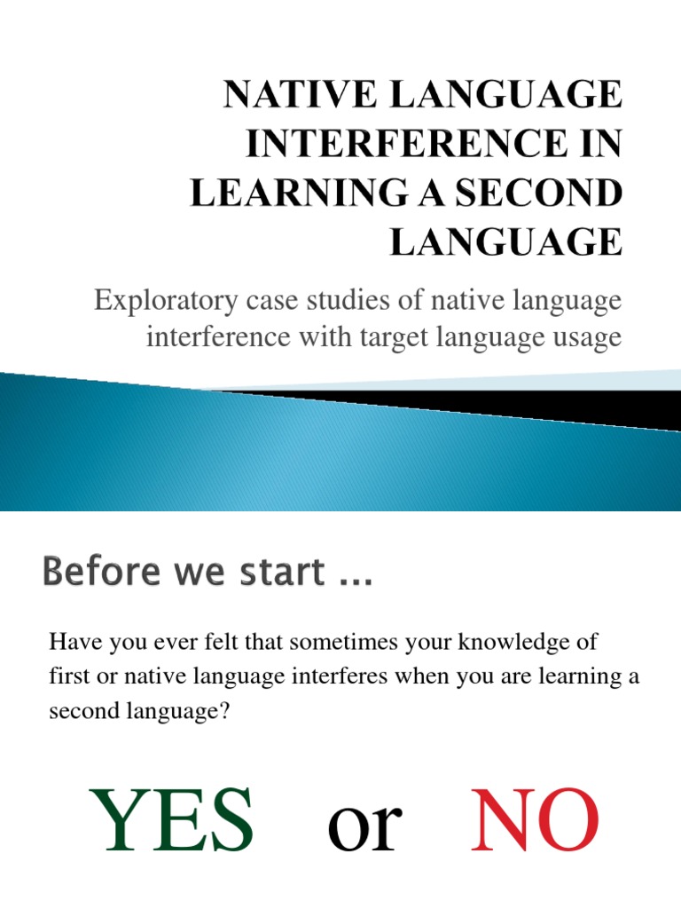 Native Language Interference in Learning A Second Language | PDF | Second Language | First Language