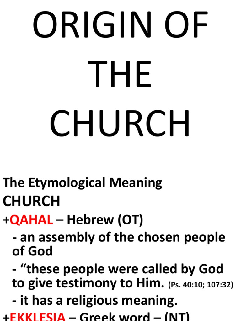 Origin of The Church | PDF | Christian Church | Eucharist