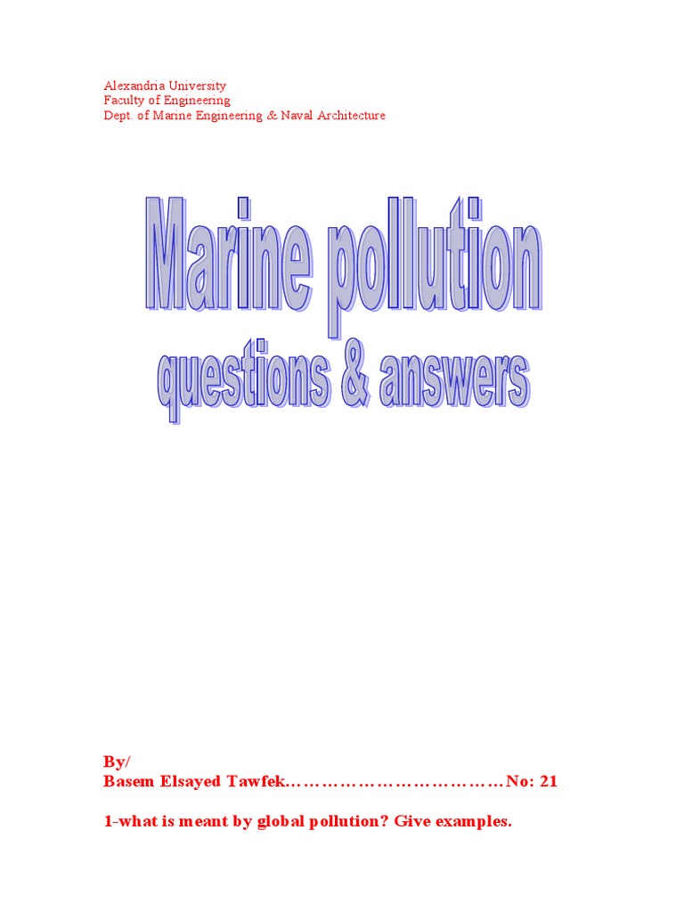 Marine Pollution Questions & Answers | PDF | Municipal Solid Waste ...