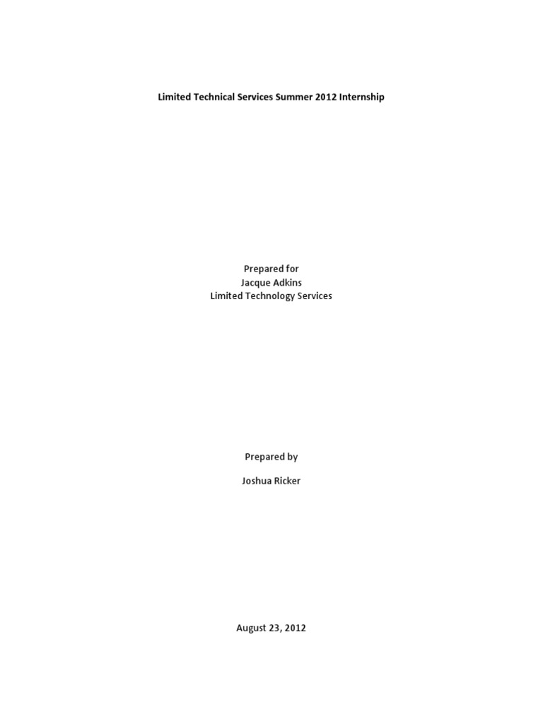 Internship Reflection Paper | PDF