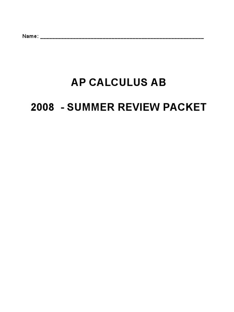 Summer Review Packet 10 | PDF | Trigonometric Functions | Analysis