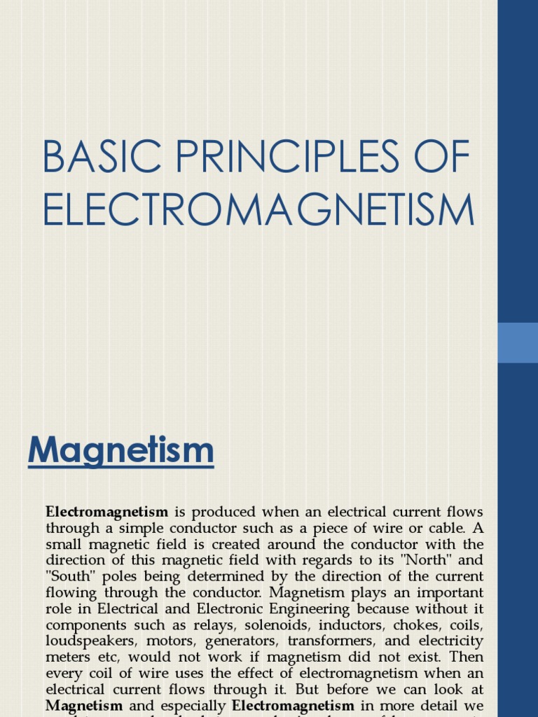 Principles of Electromagnetism Explained | PDF | Electromagnetic ...