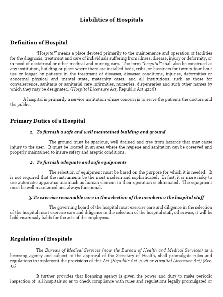 Hospital Liability | PDF | Vicarious Liability | Hospital