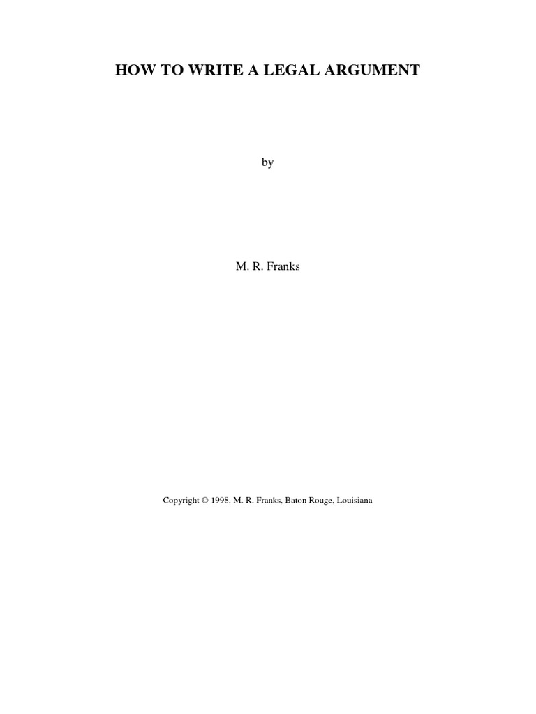 How To Write A Legal Argument | PDF | Telephone Tapping | Adultery