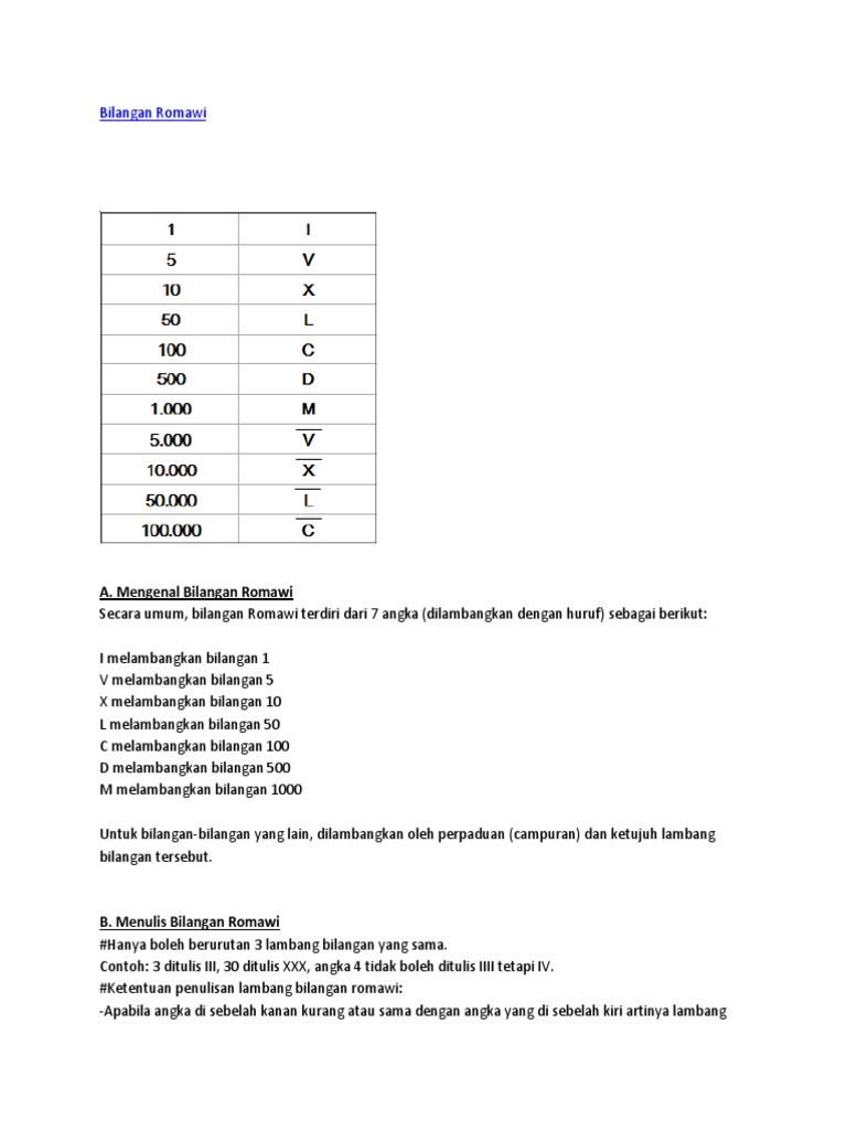 Bilangan Romawi | PDF