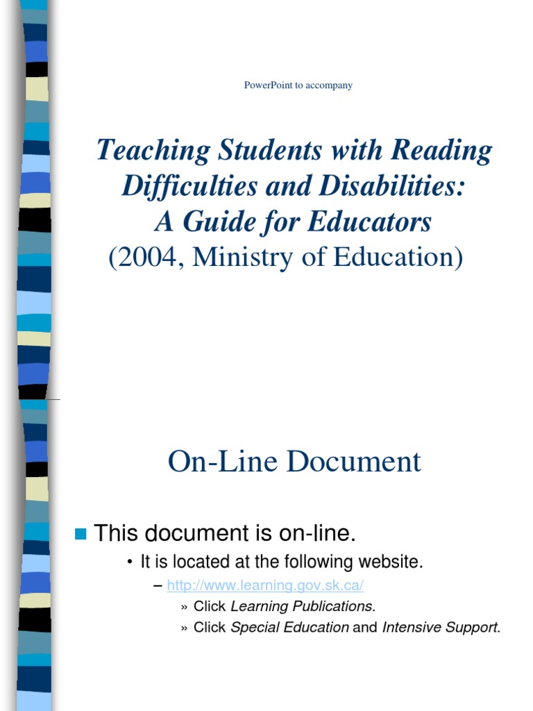 Reading Difficulties & Disabilities PowerPoint | PDF | Learning ...