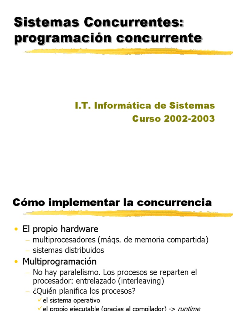 Concurrencia en Informática y Programación | PDF | Programa de ...