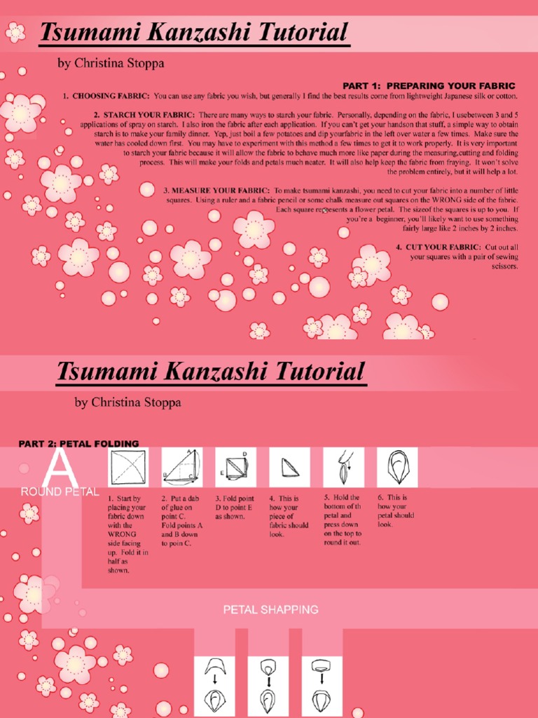 Kanzashi Tutorial by Kurokami Kanzashi | PDF