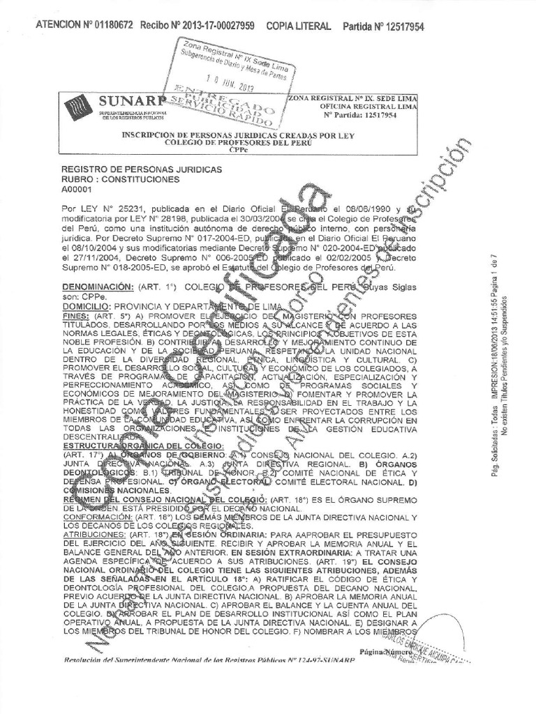 PARTIDA ELECTRÓNICA SUNARP CPPe | PDF