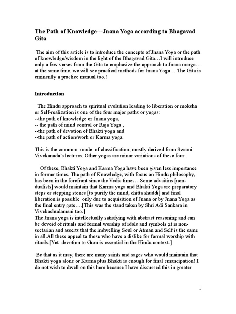 The Path of Knowledge - in The Light of Bhagavad Gita | PDF | Bhagavad ...