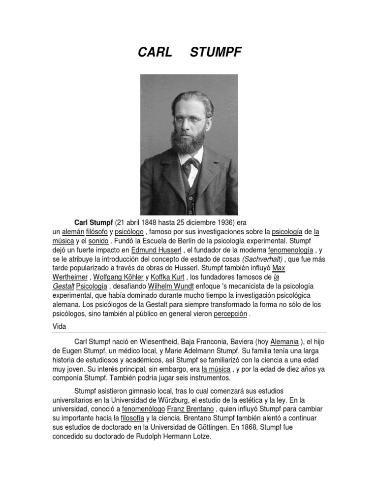 Carl Stumpf | PDF | Sicología | Edmund Husserl