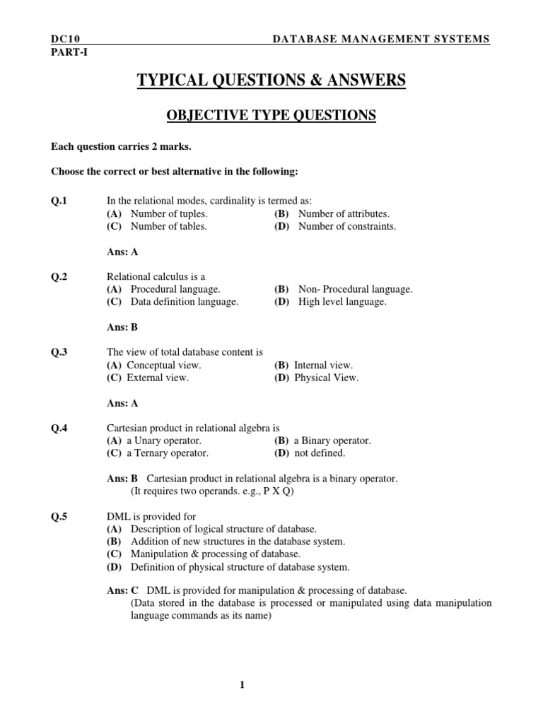 Typical Questions & Answers | PDF