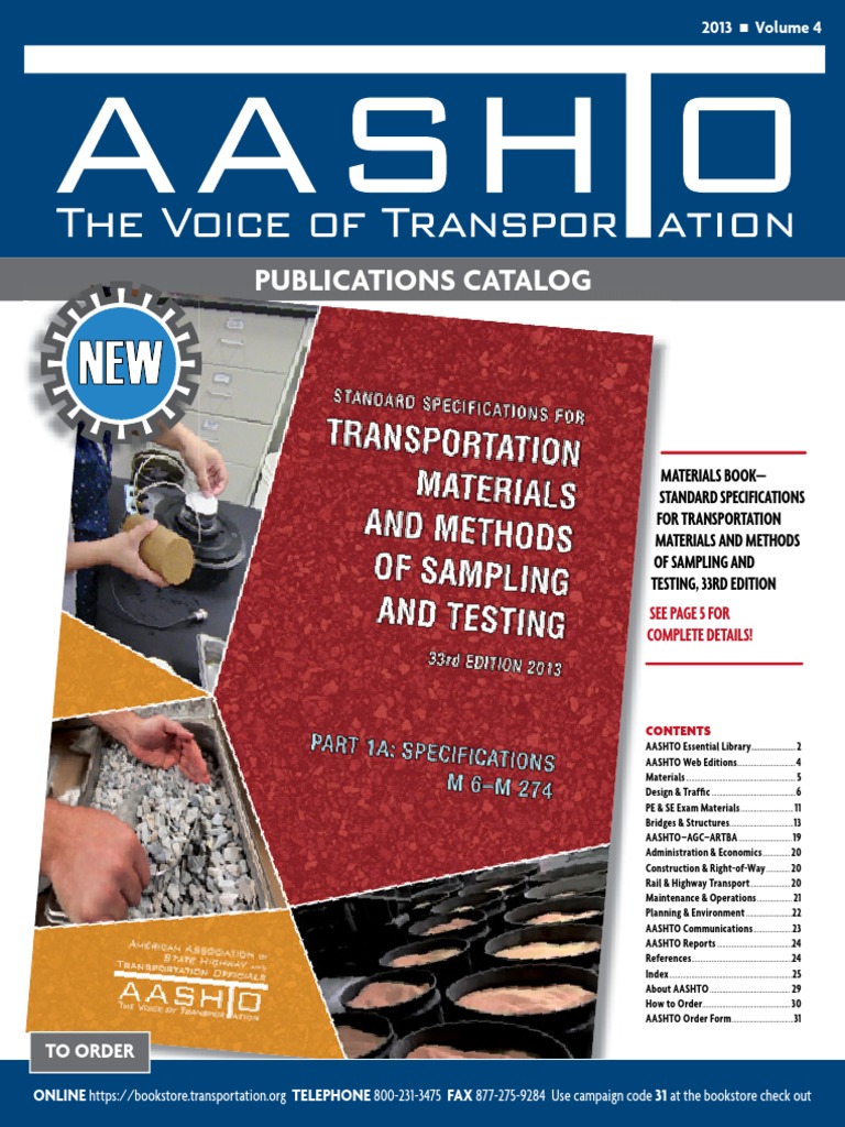 Aashto Catalog 2013 | PDF | Highway | Specification (Technical Standard)
