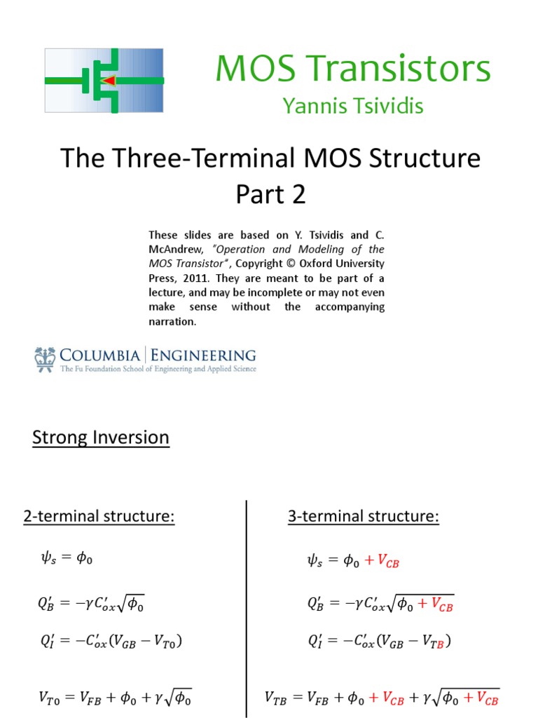 Lecture - Slides - 2.9 The Three-Terminal MOS Structure - Part 2 | PDF ...