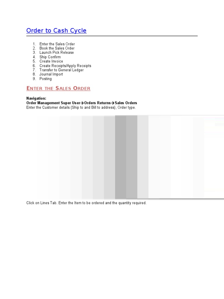 The Order to Cash Cycle: A Step-by-Step Guide to Processing a Sale from ...