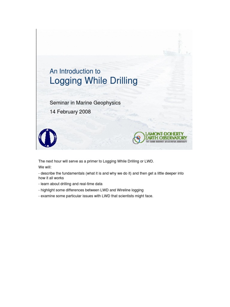 LWD Logging While Drilling | PDF | Geotechnical Engineering | Nature