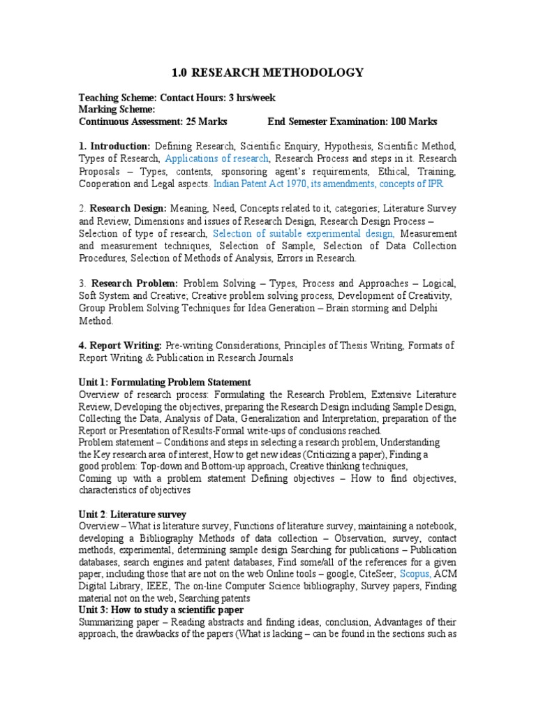 PHD - Syllabus Research Methodology (Modified) | PDF | Scientific ...