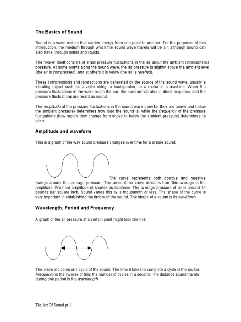 01 The Basics of Sound | PDF | Sound | Frequency