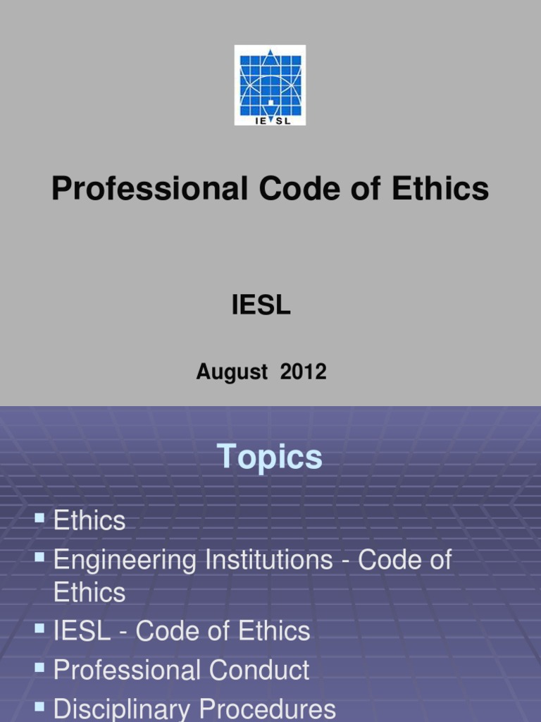 Code of Ethics | PDF | Engineer | Profession