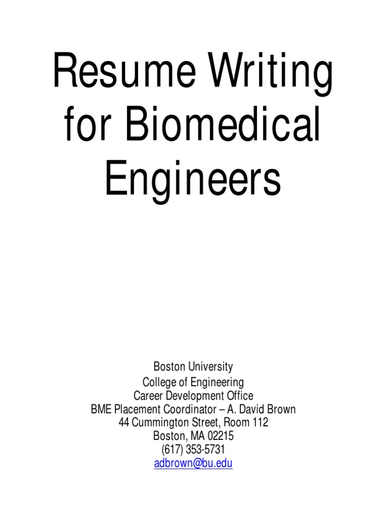 Biomedical Engineering Resume Sample | Download Free PDF | Résumé ...