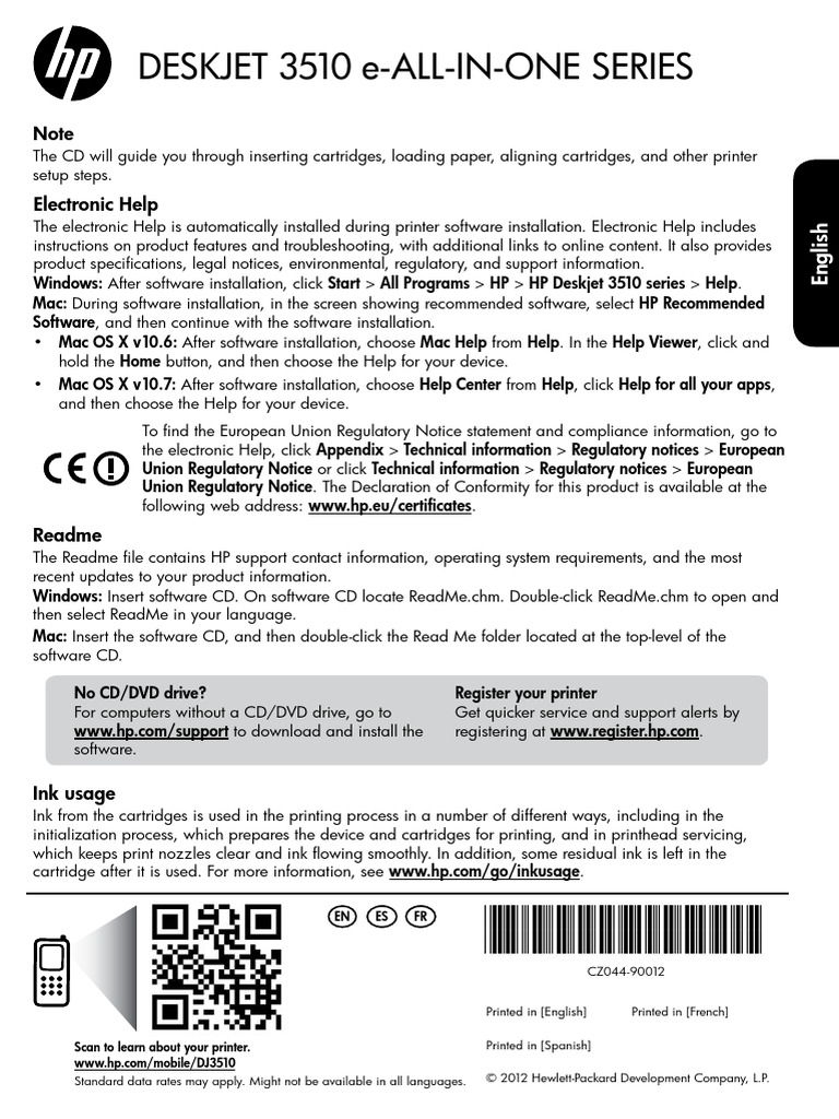 HP Deskjet Ink Advantage 3515 Reference Guide | PDF | Computer Network ...