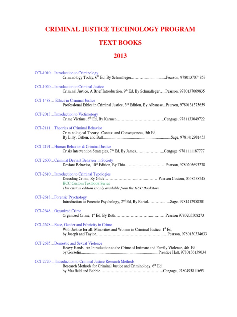 CJT Textbooks.2013 | PDF | Criminal Justice | Crime & Violence
