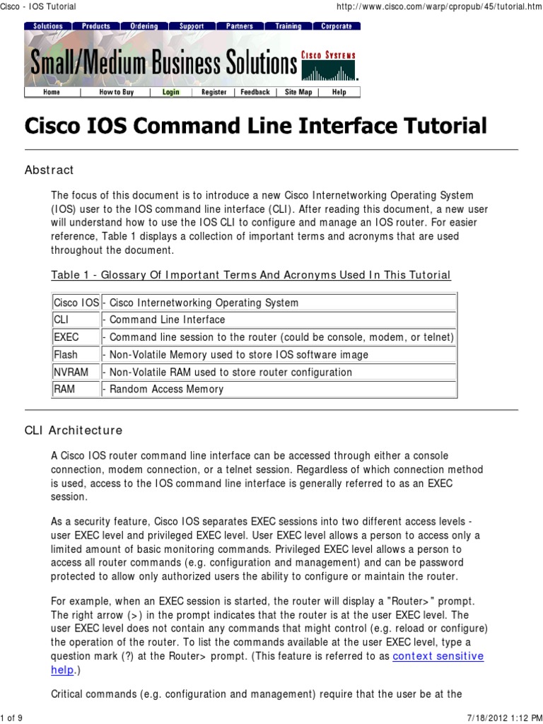 Cisco - IOS Tutorial - Cisco - Com - Small & Medium Business Solutions ...