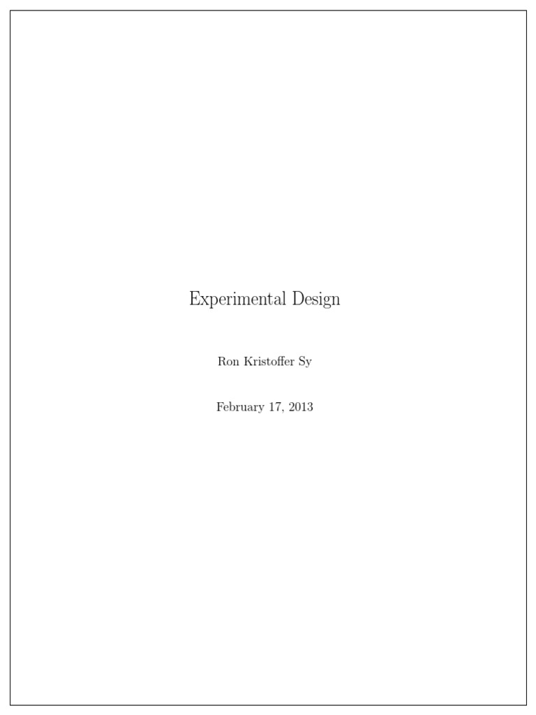 BIOL 330 Experimental Design | PDF | Design Of Experiments | Experiment